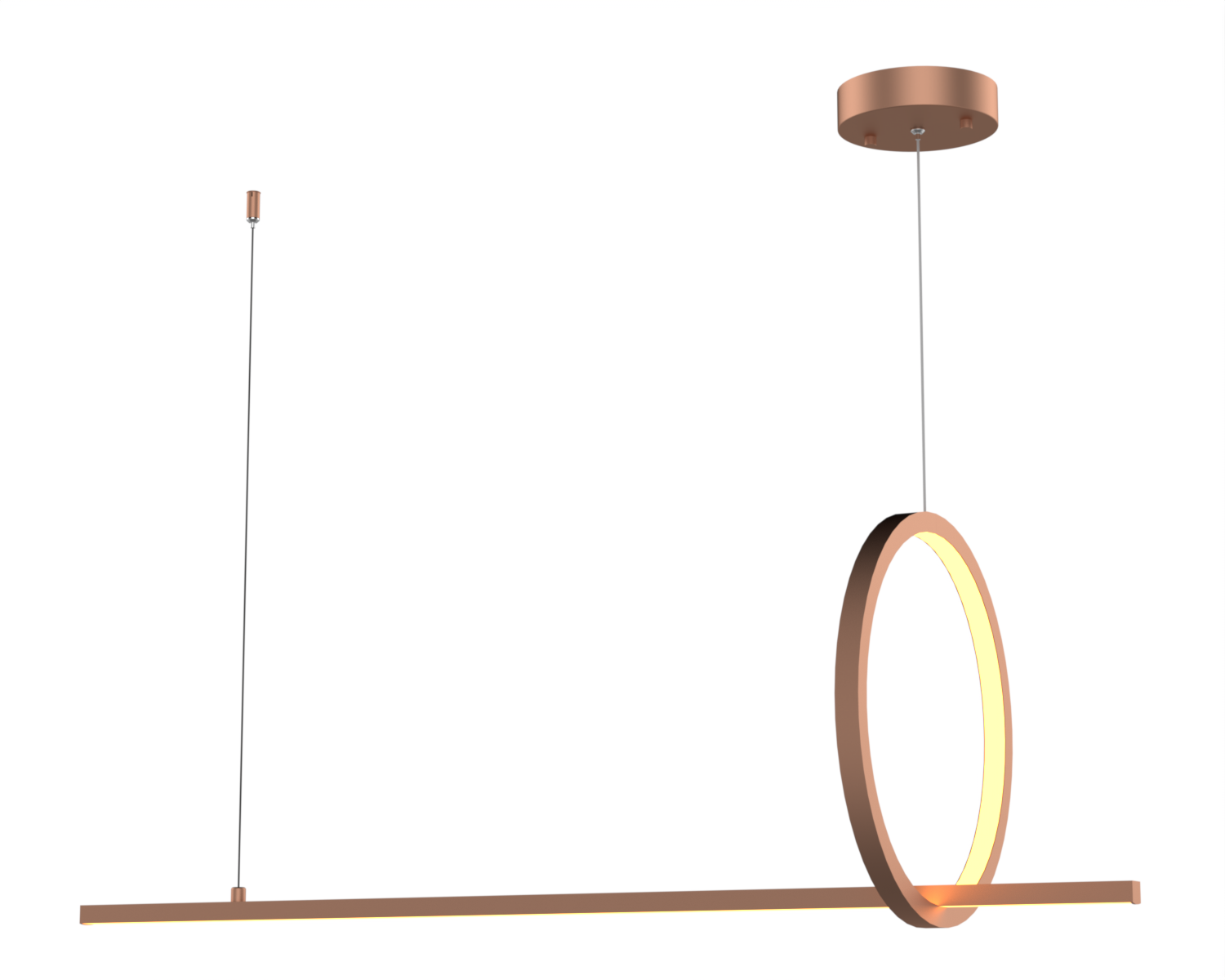 Pendente Luminária Moderno Loris 1 Aro e 1 Perfil de LED